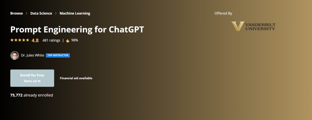 Prompt Engineering for ChatGPT Coursera Review [2023]